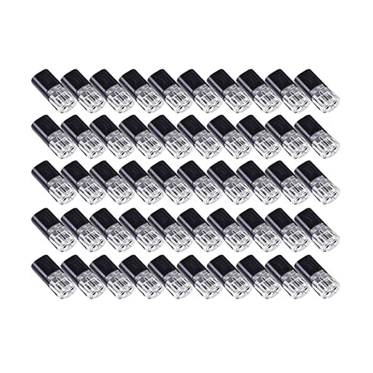 50PCS Double-Wire Push-In Connector with Locking Buckle,Low Voltage ...