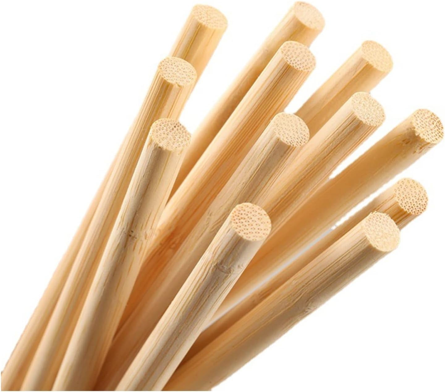 50PCS Dowel Rods Wood Sticks Wooden Dowel Rods - 3/8 x 6 Inch Bamboo ...