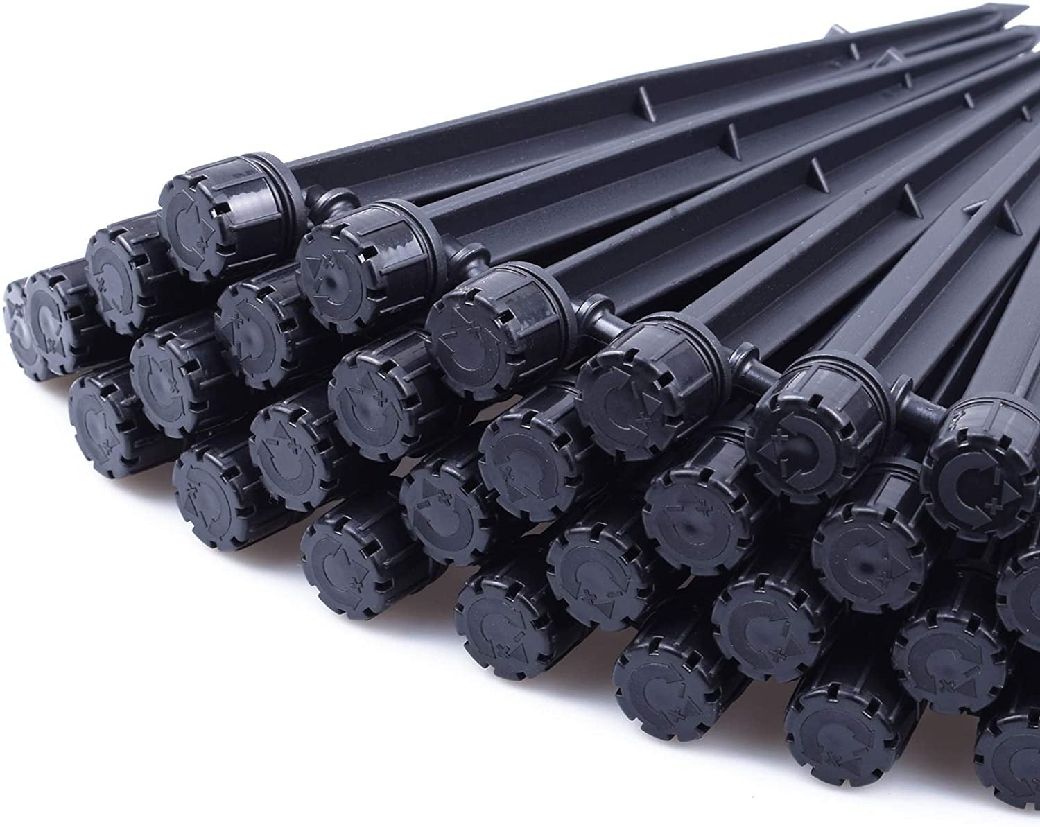 50PCS Drip Emitters Fan Shape with Stake Water Flow Adjustable for 1/4 ...