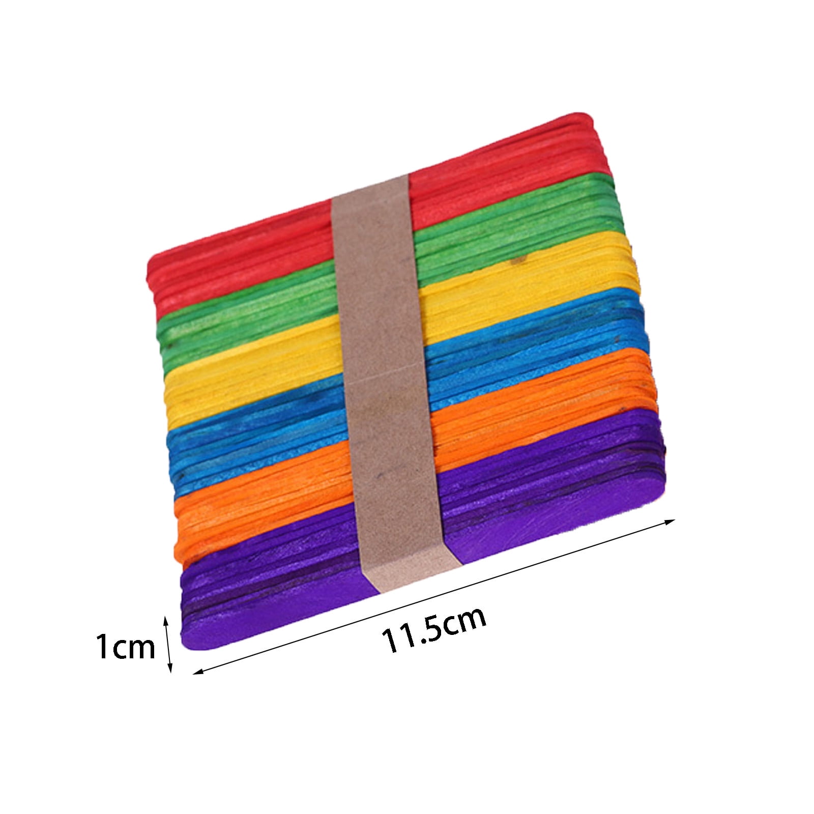 50PCS Early Education Multi-Purpose Wooden Color Ice Cream Stick Ice ...