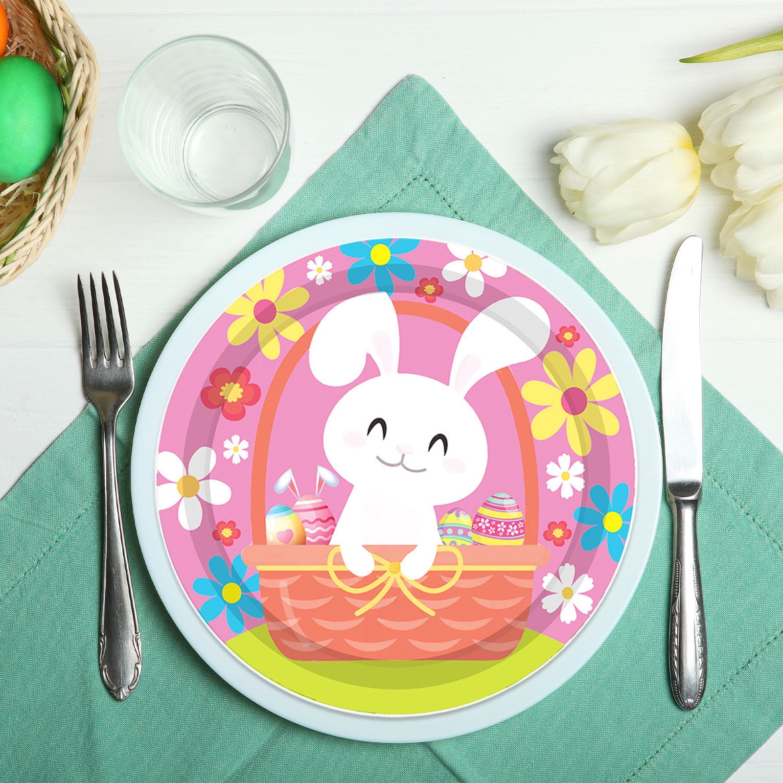 50PCS Easter Dinner Plates 11" Easter Bunny Plates for Party Supplies ...