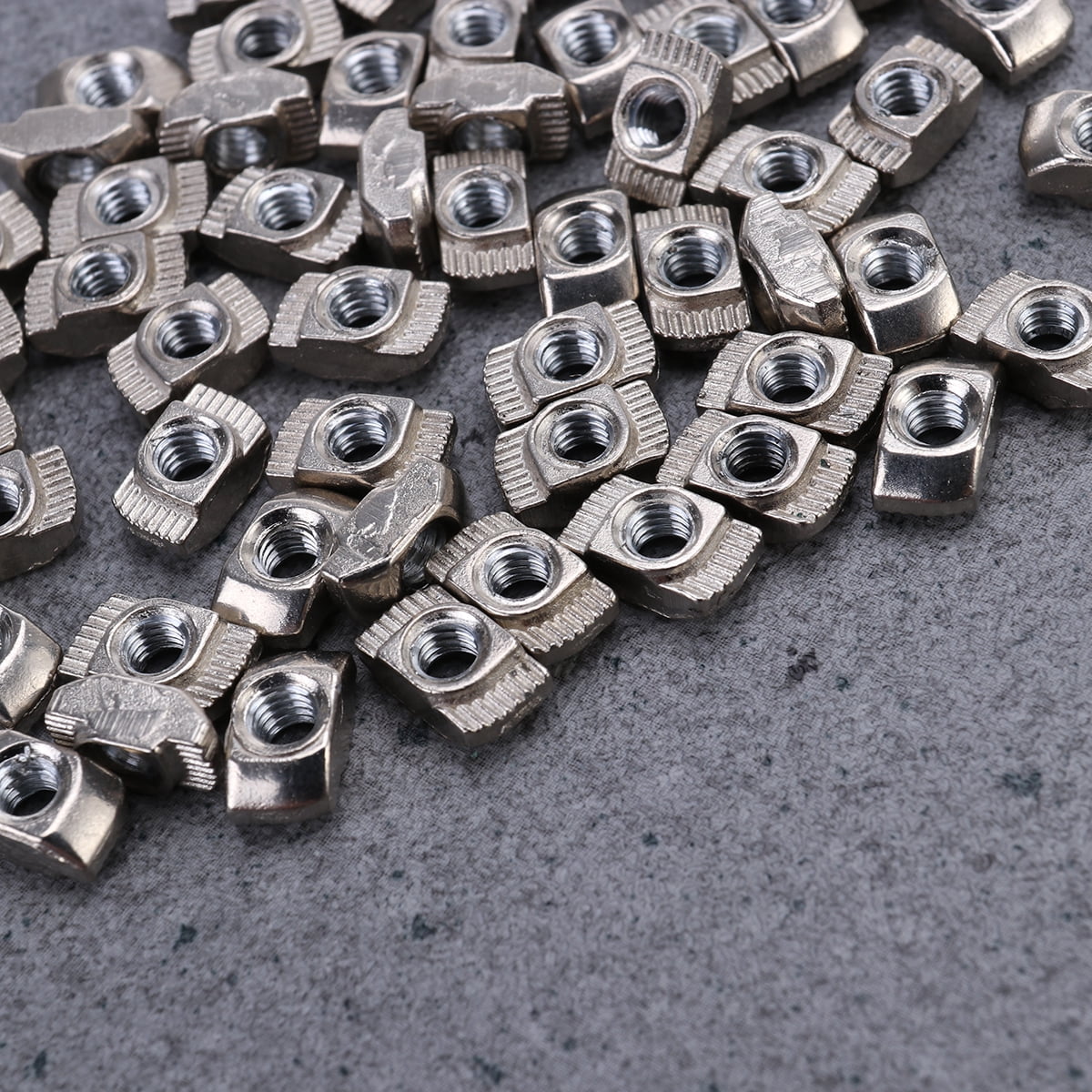 50PCS European T- Nut Nickel Plated Steel Pronged Tee Nut Threaded Insert Fastener Nut ...