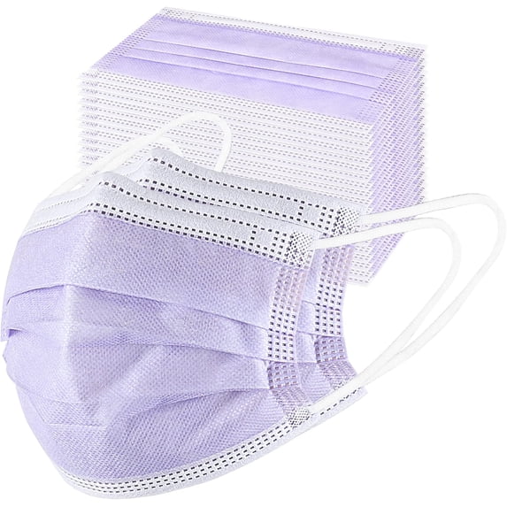 50PCS Face Masks Disposable for Adults, Breathable 3-Ply Solid Mask ...