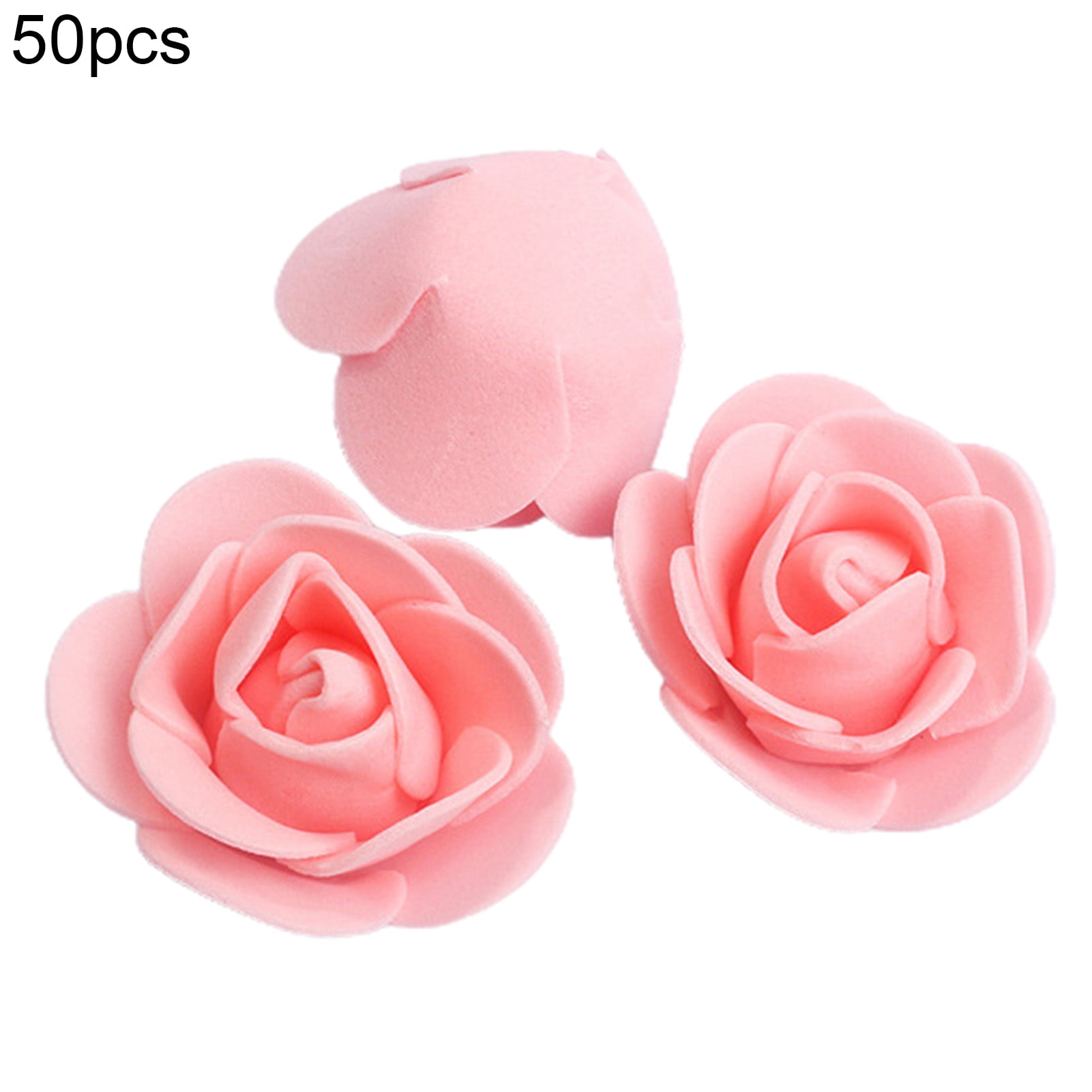 50PCS Fake Flower Heads for Crafts PE Foam Mini Roses Head Artificial ...