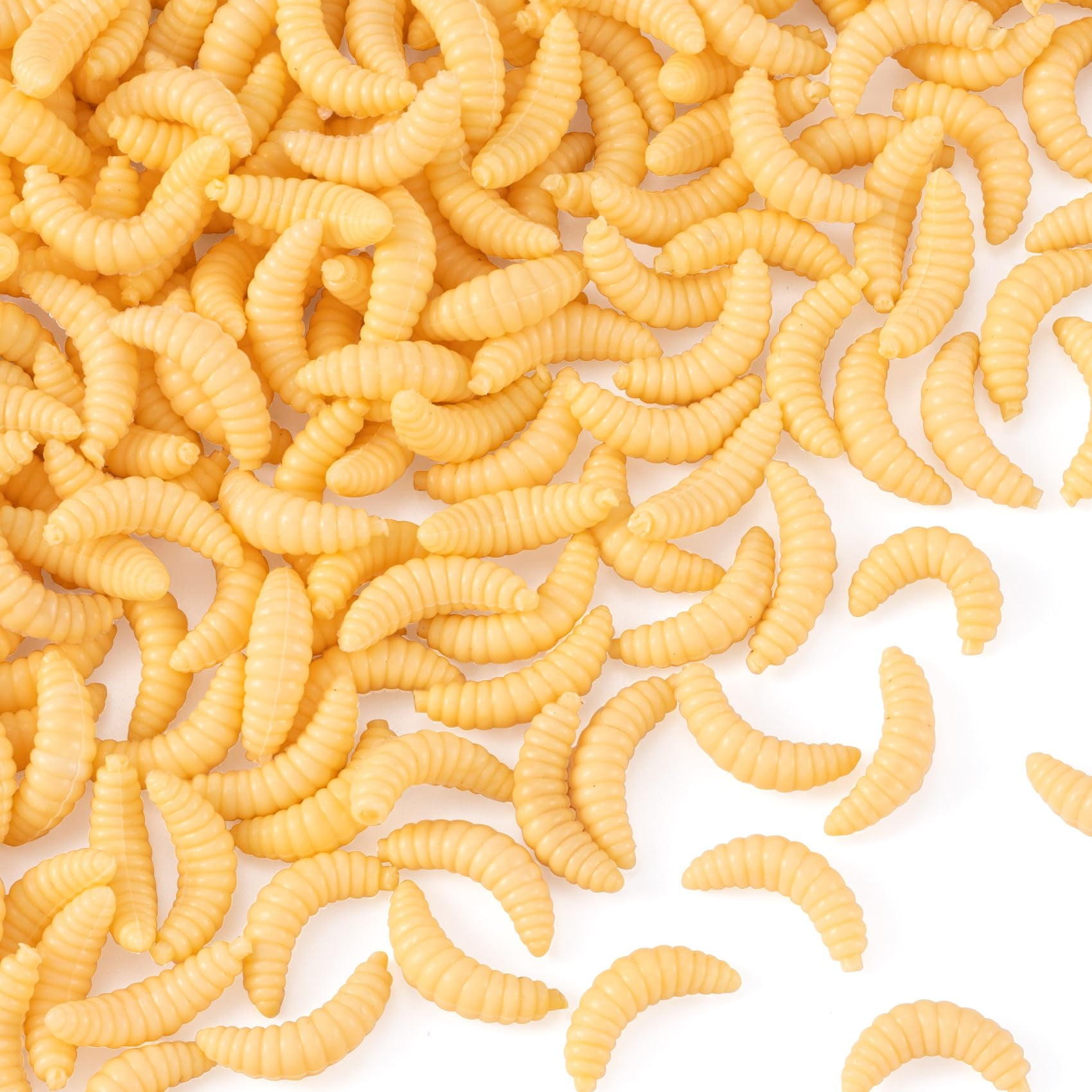 50PCS Fake Worms for Fishing Bass, Soft Maggots Baits Bread Worm ...