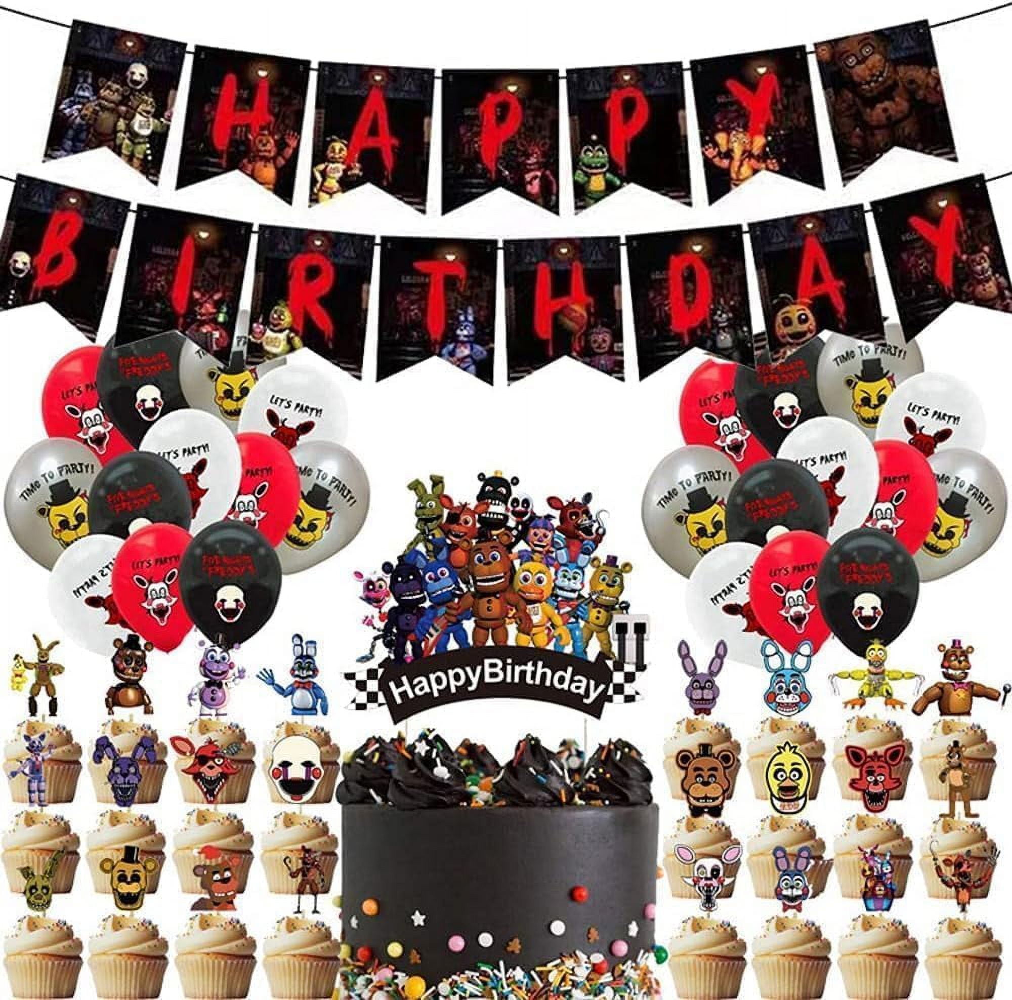 50PCS Five Night Freddy Birthday Party Decorations Security Breach ...
