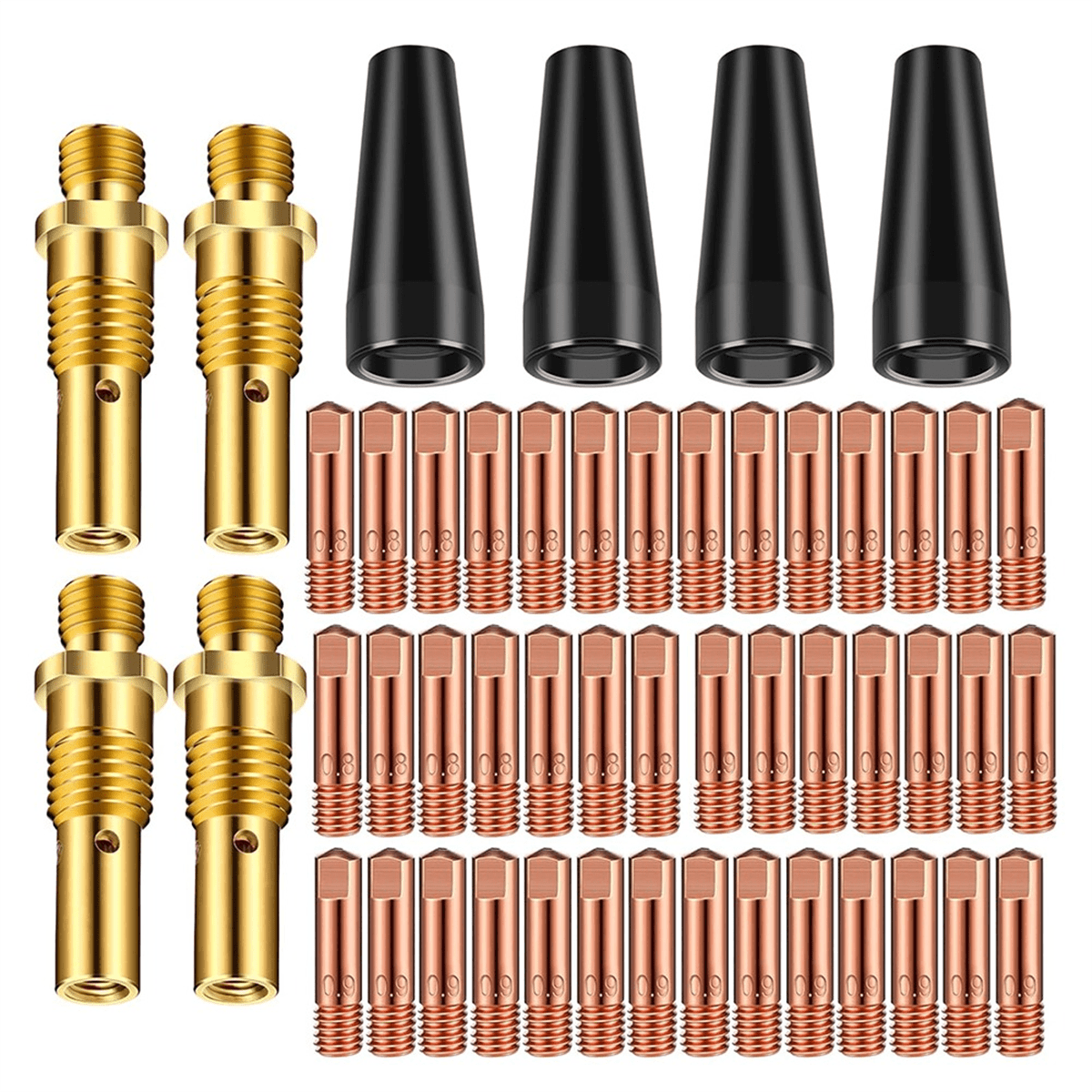 50PCS Flux Core Gasless Nozzle Tips Kit KP1939-1, 0.030In & 0.035In ...