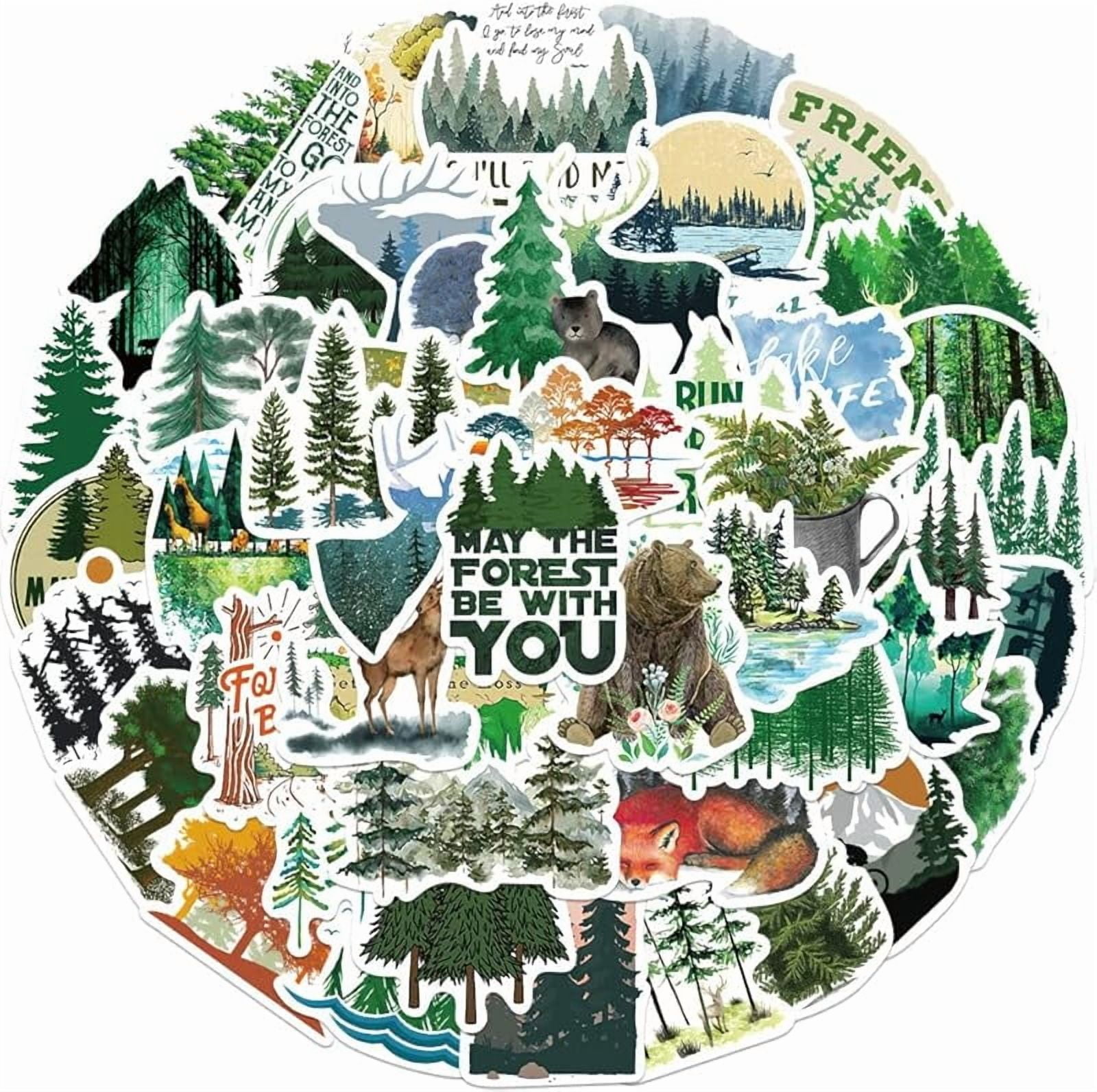 50PCS Forest Stickers, Adventure Aesthetic Outdoor Stickers Bulk, Vinyl ...