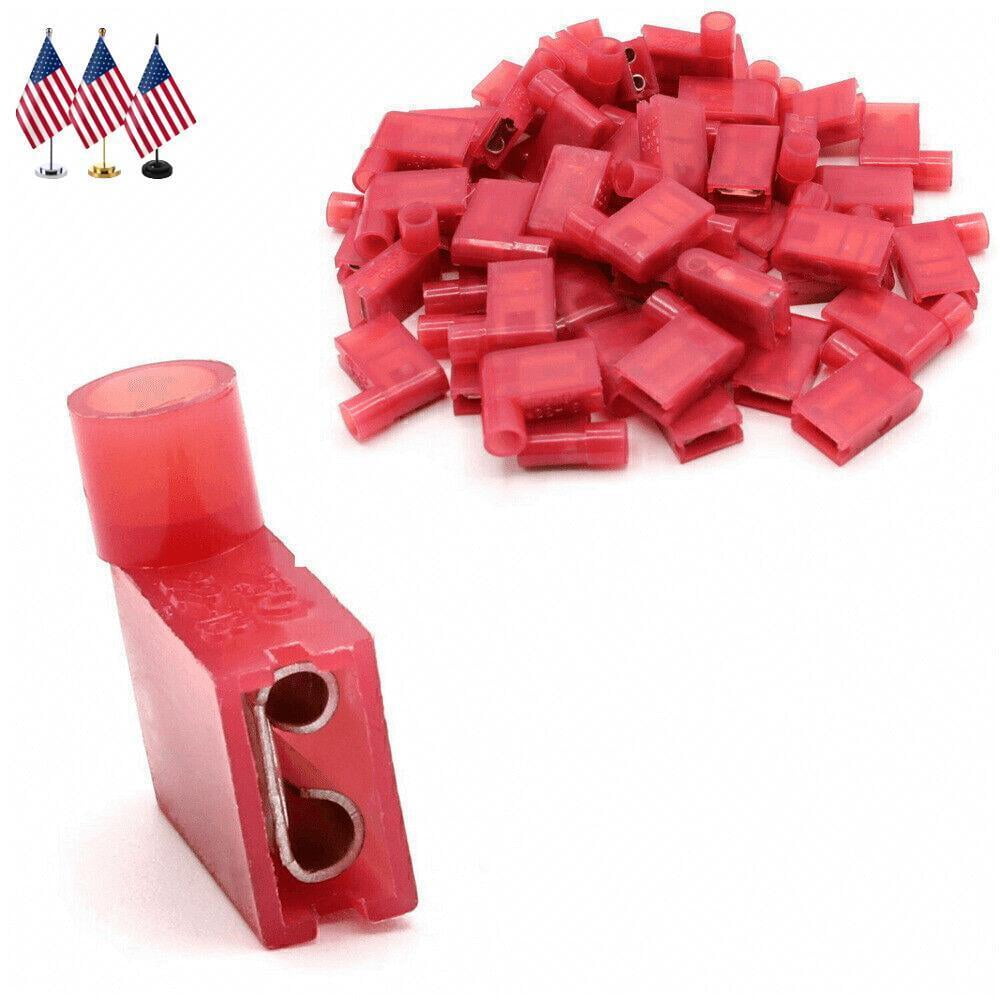 50PCS Fully Insulated 22-16AWG Wire Connectors Crimp Nylon Flag Spade ...