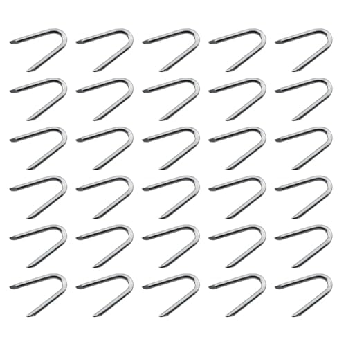 50PCS Galvanized U Nails Wire Mesh Fence Staples 1-1/4 Inches for ...