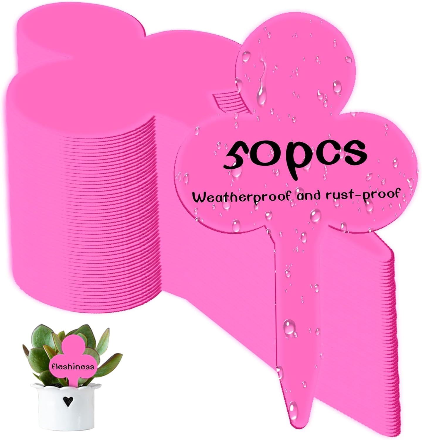 50PCS Gardening Label Leaf Shaped Plant Markers PP Bonsai Tags Home ...