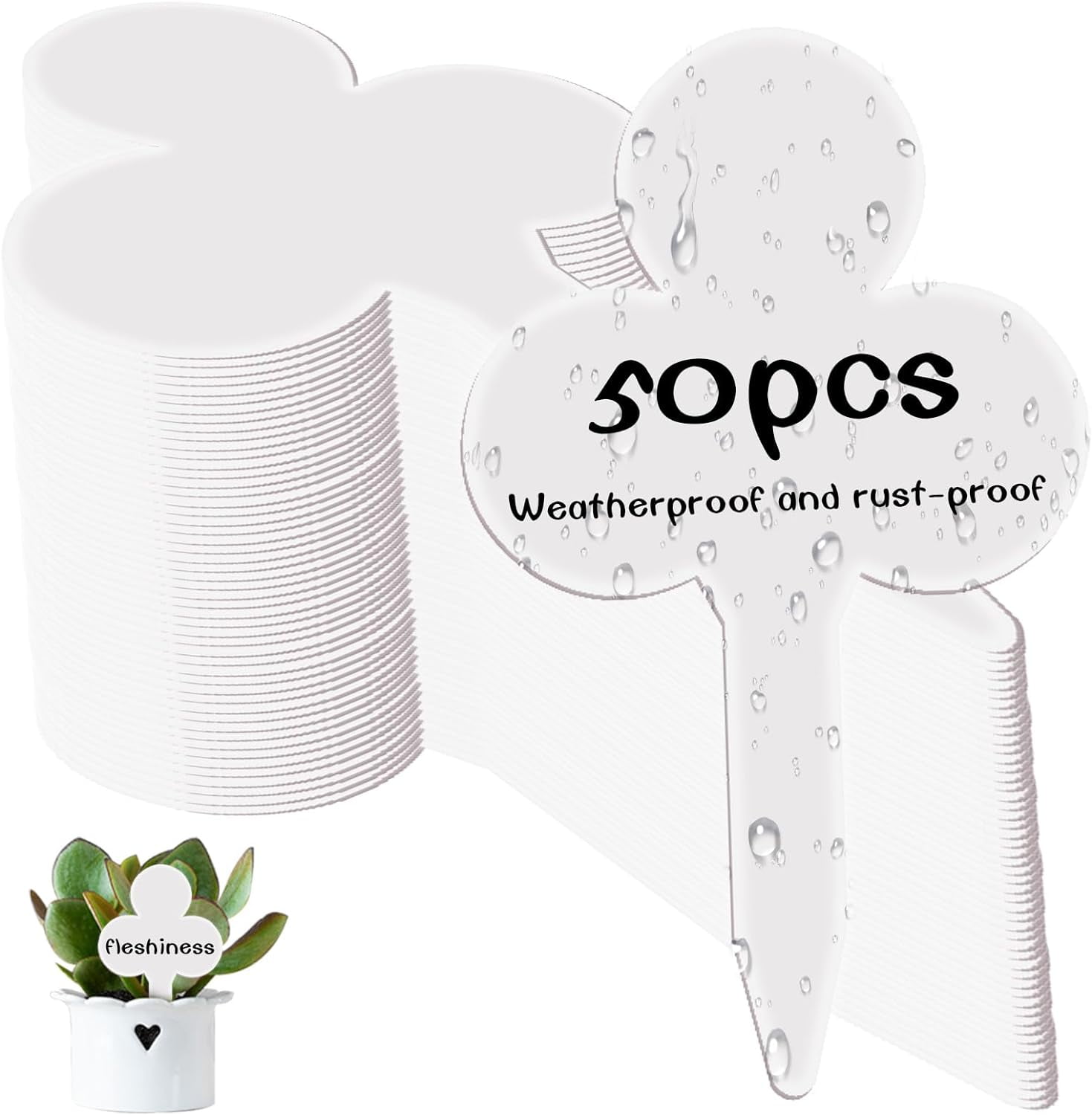 50PCS Gardening Label Leaf Shaped Plant Markers PP Bonsai Tags Home ...