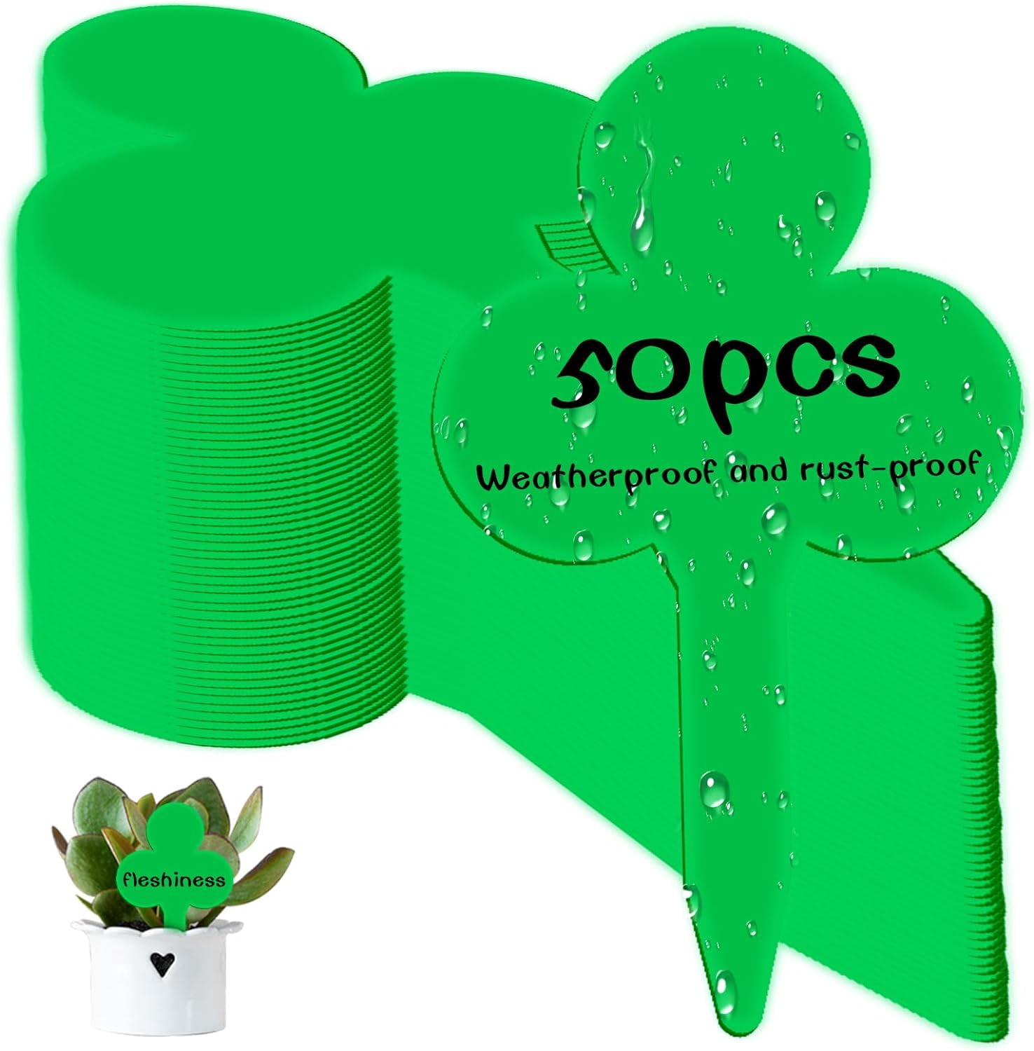 50PCS Gardening Label Leaf Shaped Plant Markers PP Bonsai Tags Home ...