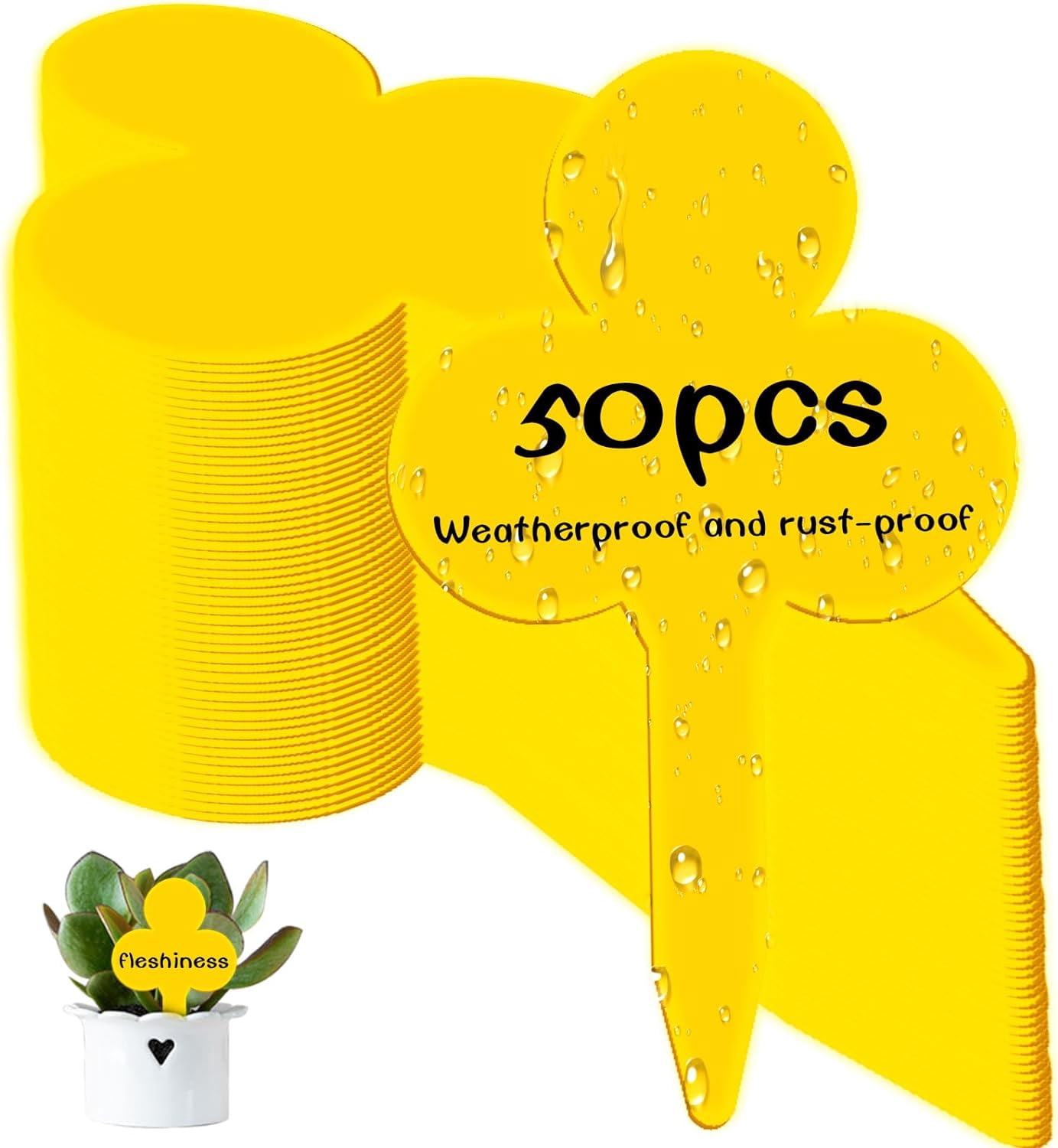 50PCS Gardening Label Leaf Shaped Plant Markers PP Bonsai Tags Home ...