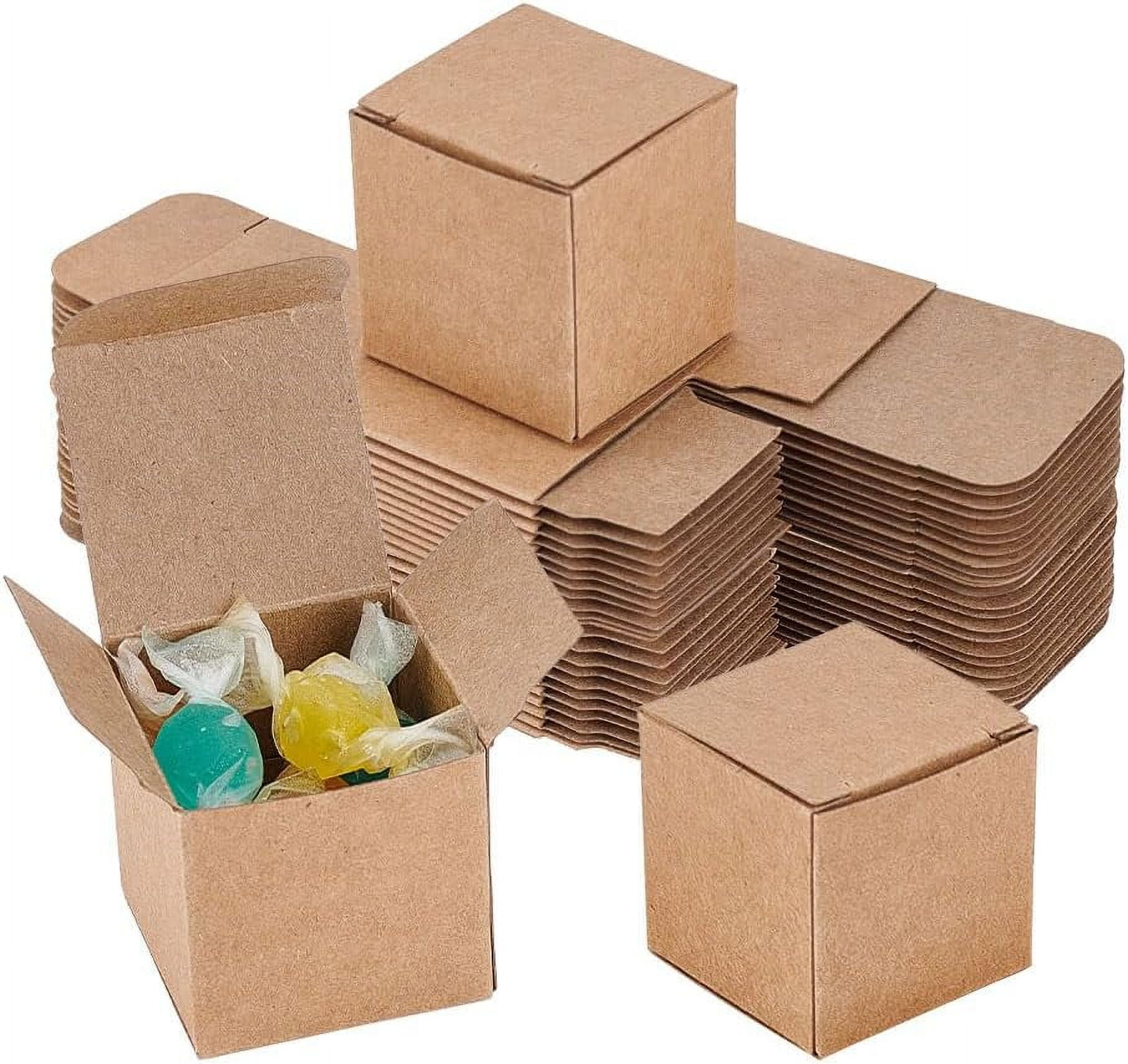 50PCS Gift Boxes Brown Paper Boxes Party Favor Boxes 1.5x1.5x1.5 Inches ...