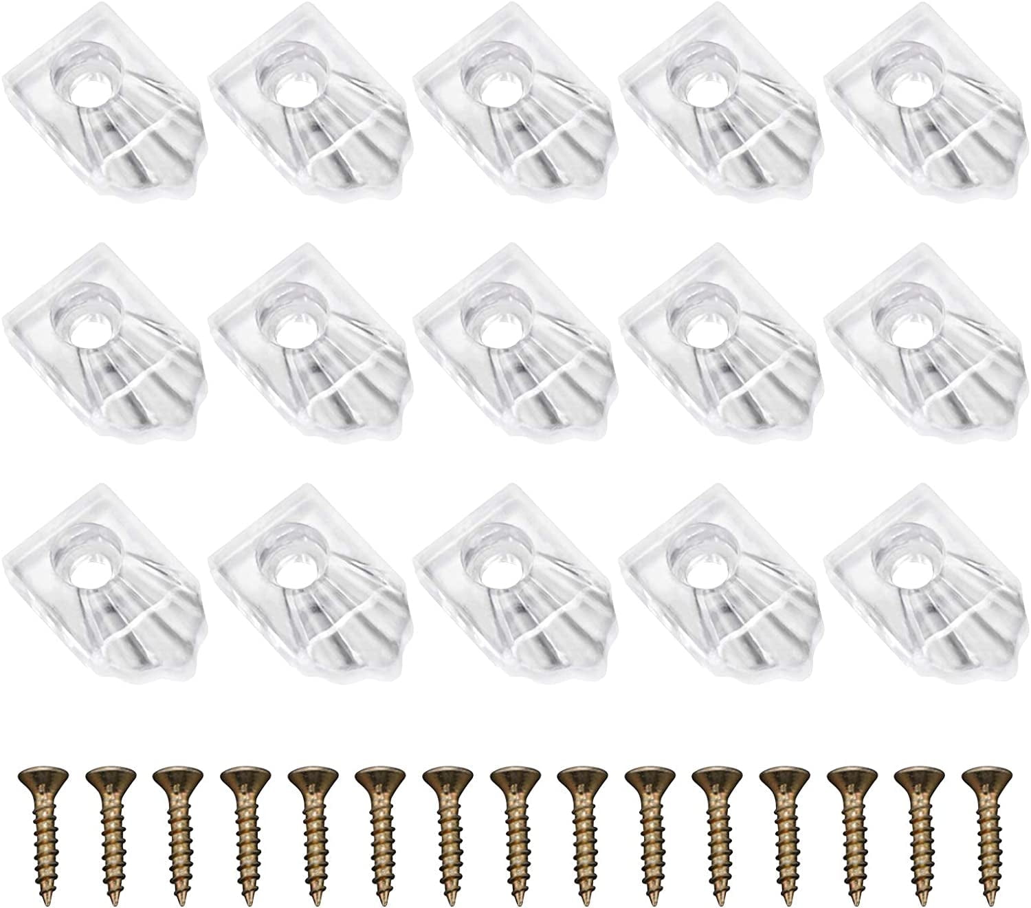 50PCS Glass Retainer Clips Kit, 2mm Glass Clip Glass Cabinet Clips with ...