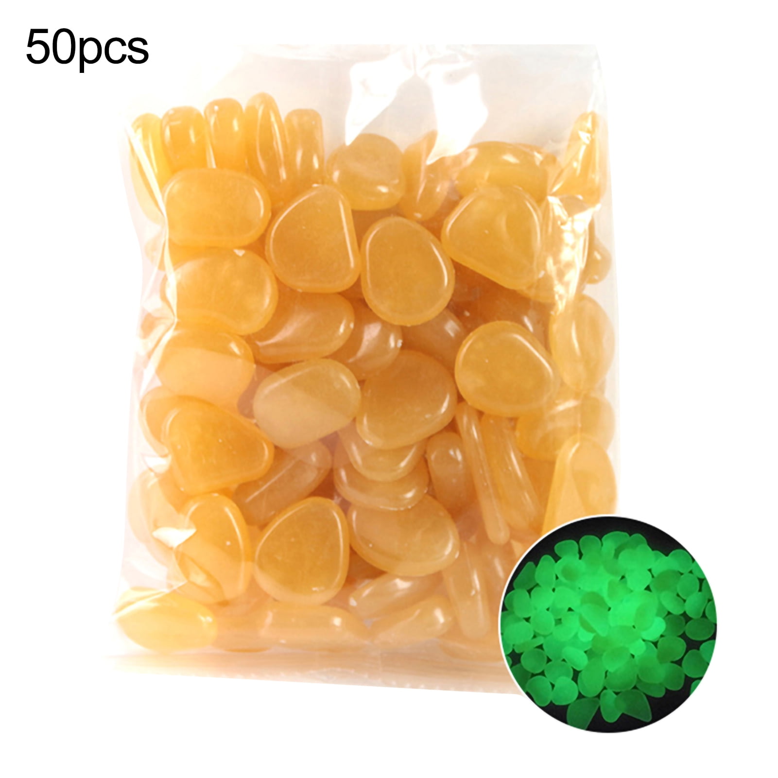 50PCS Glow in The Pebbles Stones for Indoor and Outdoor Walkways Garden ...