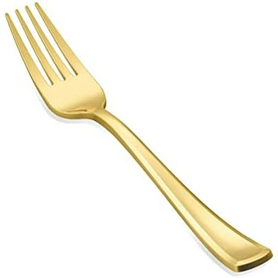 50PCS Gold Plastic Forks, Solid, Durable and Heavy Duty Plastic Forks ...