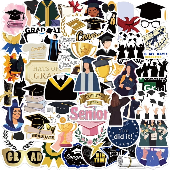 50PCS Graduation 2026 Stickers Graduation Celebration Decorative ...