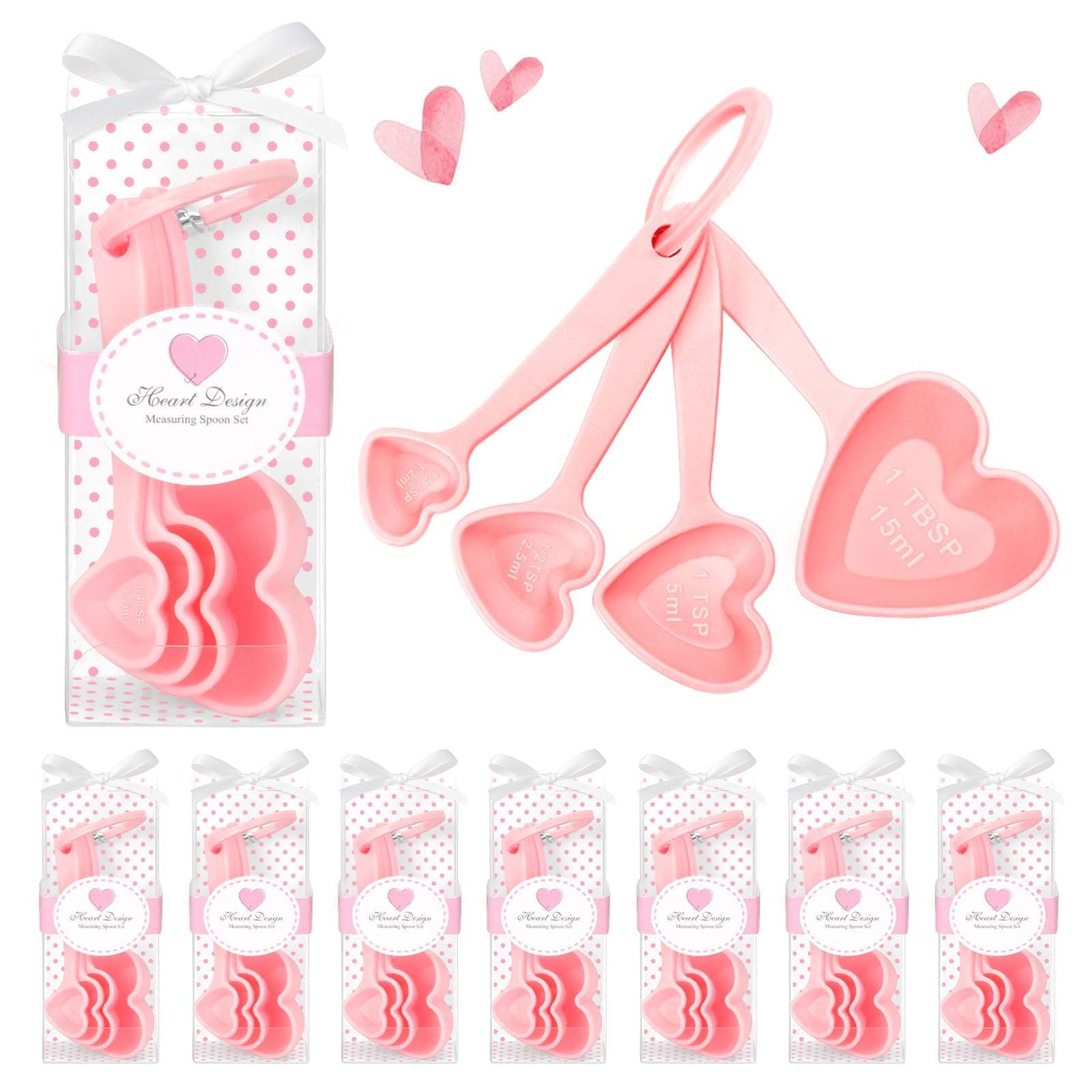 50PCS Heart Shaped Measuring Spoons Plastic Measuring Spoons Party ...