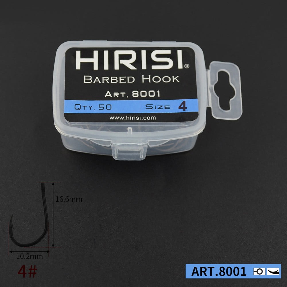 50PCS High Carbon Stainless Steel Barbed Hooks Carp Fishing Hooks Pack ...