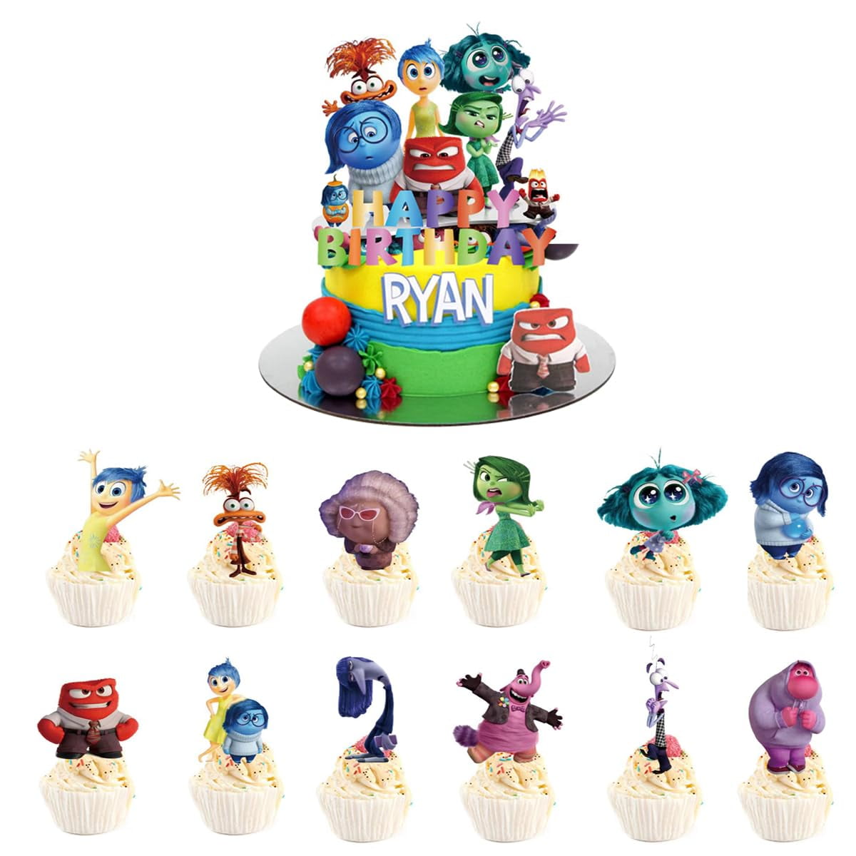 50PCS Inside out FEV6 Cartoon Cake Topper and Cupcake Toppers Set ...