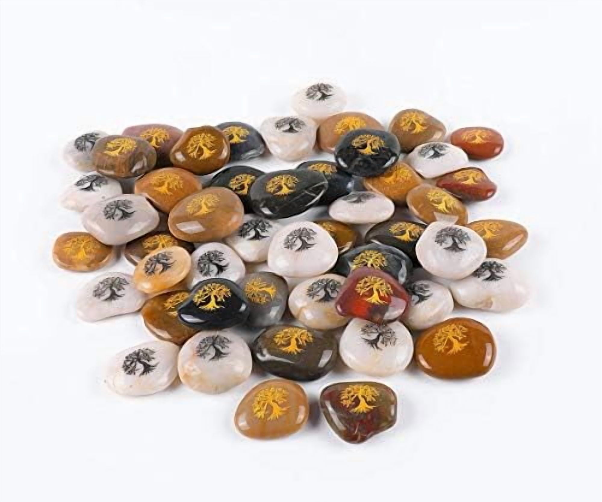 50PCS Inspirational Rocks Tree of Life Gifts, Engraved Inspirational ...