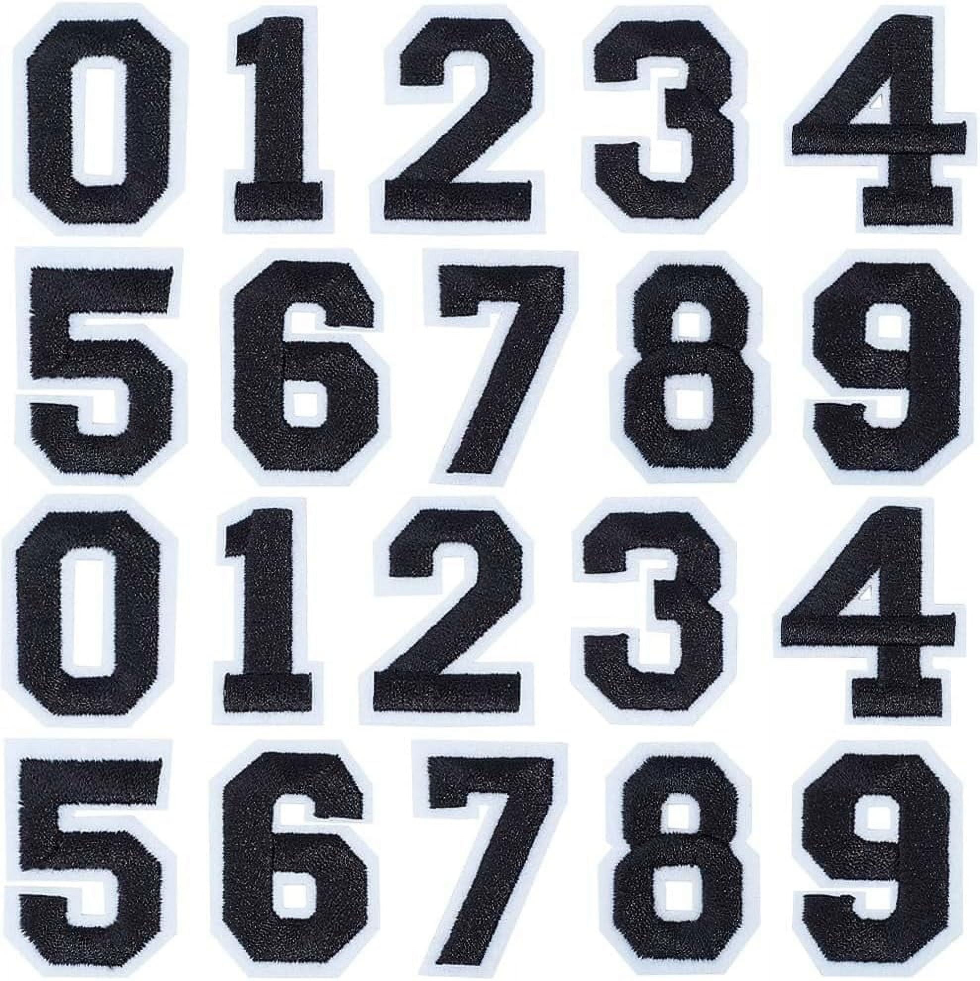 50PCS Iron on Numbers Patches Black 0-9 Sew on Patches Wool Felt ...