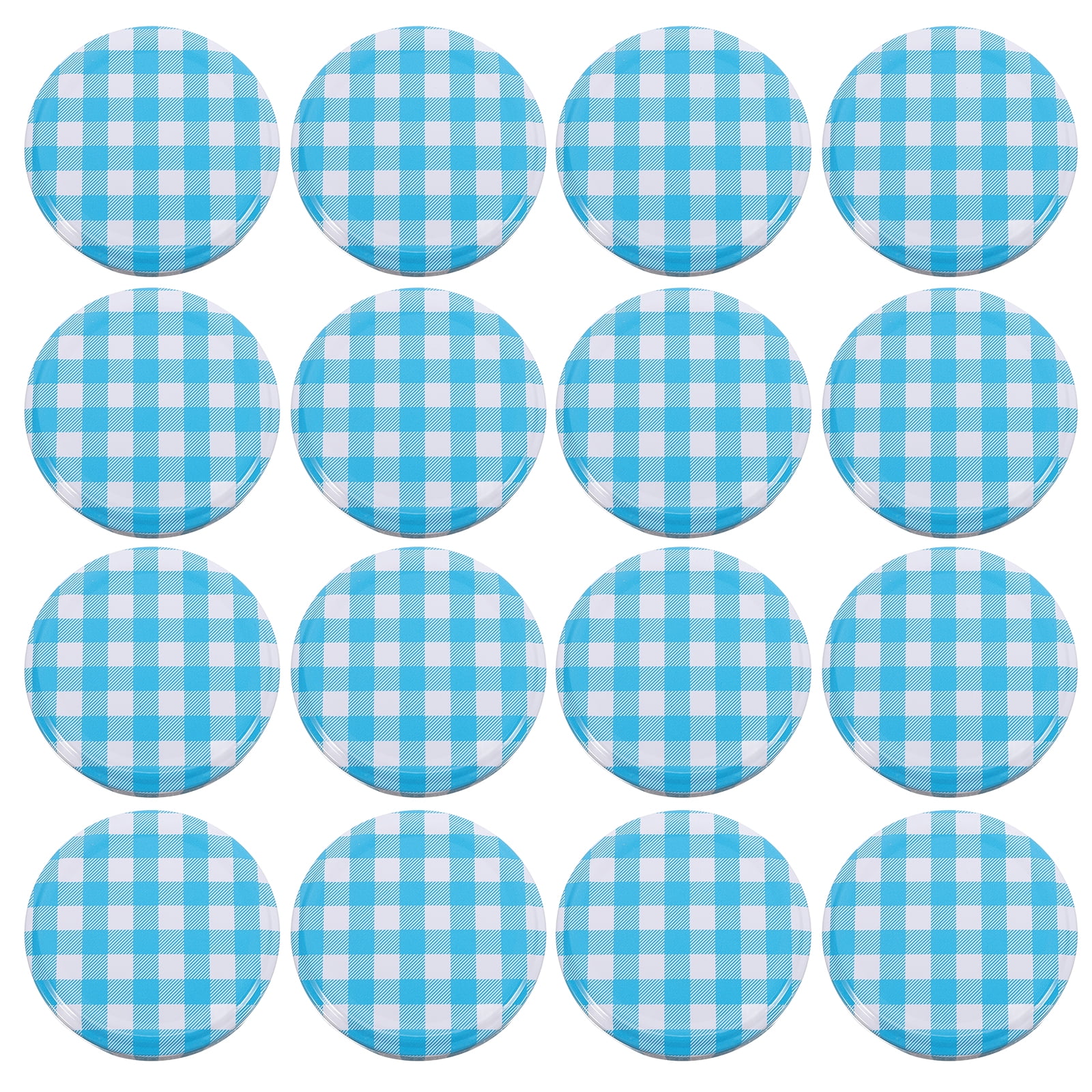 50PCS Jam Jars Lids Checked Plaid Jar Lids Regular Mouth Canning Lids ...