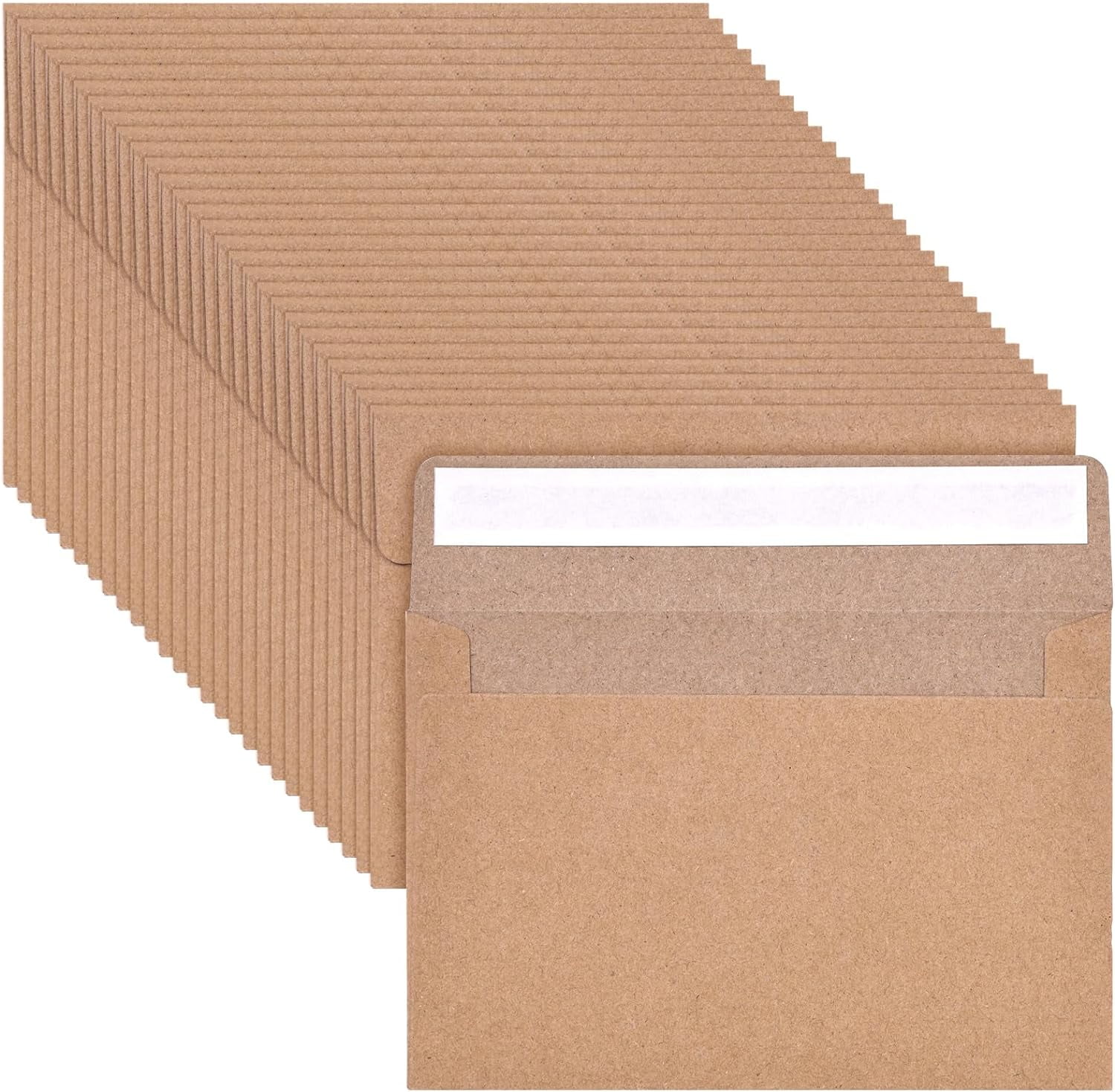 50PCS Kraft Envelopes, A6 Invitation Envelopes, 4x6 Self Seal Envelopes ...