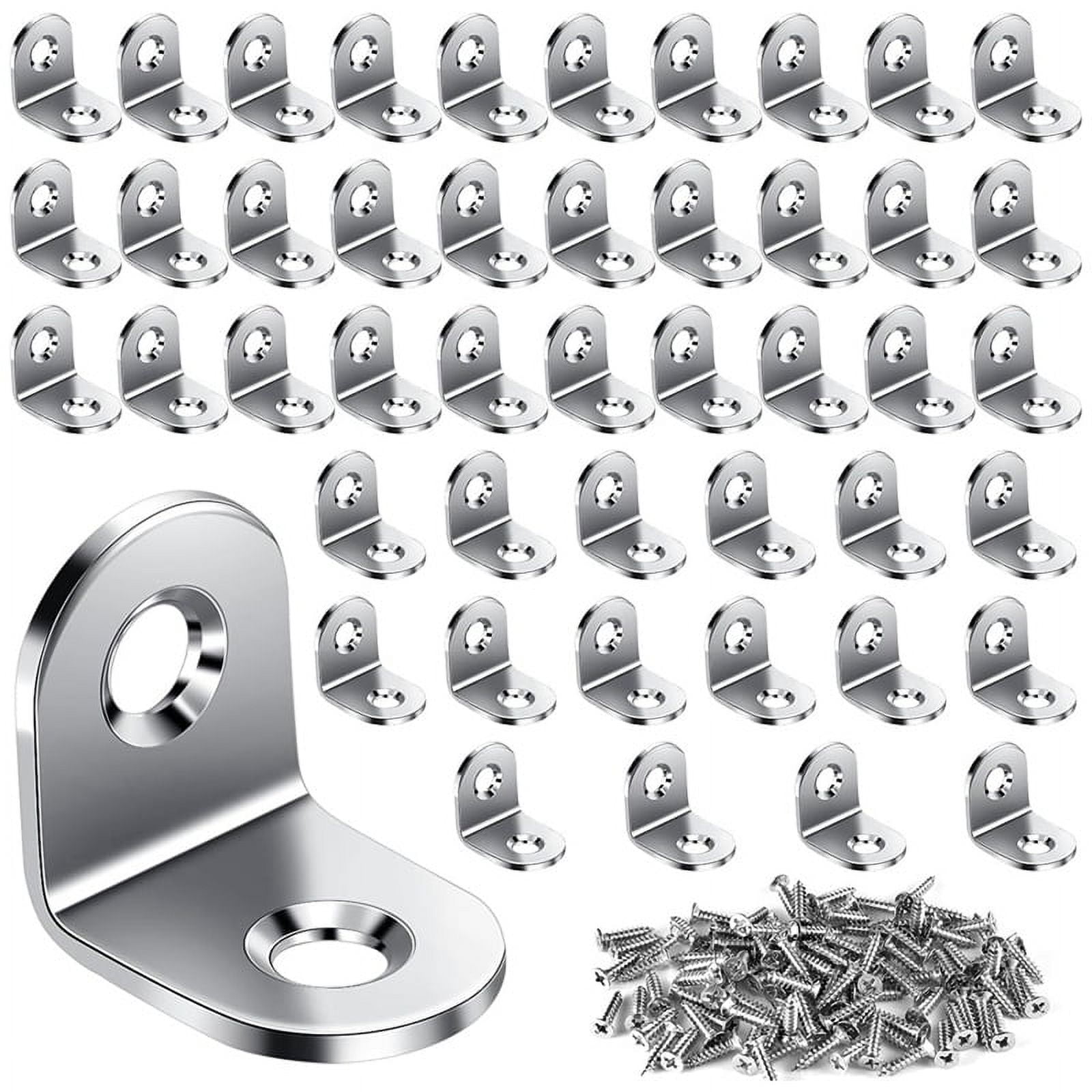50PCS L Brackets Corner Brace, Heavy Duty Small Brackets, Stainless ...