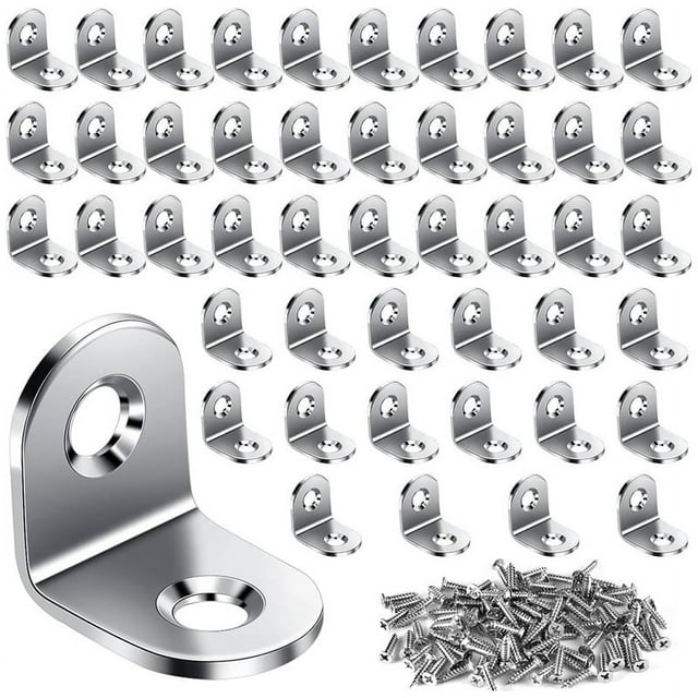 50PCS L Brackets Corner Brace, Heavy Duty Small Brackets, Stainless ...