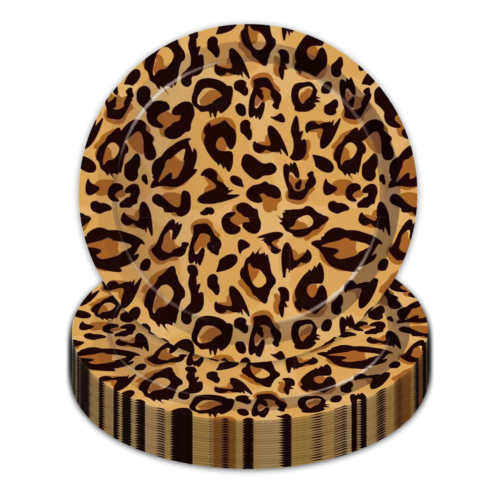 50PCS Leopard Print Plates KEF16 9 Inch - Jungle Safari Party Supplies ...