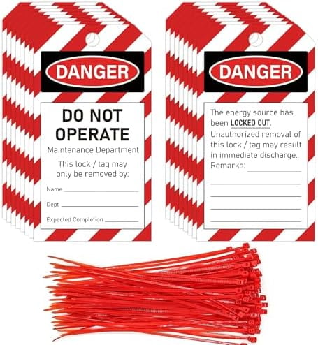 50PCS Lockout Tagout Tags Do not Operate Equipment Labels with 50 Zip ...