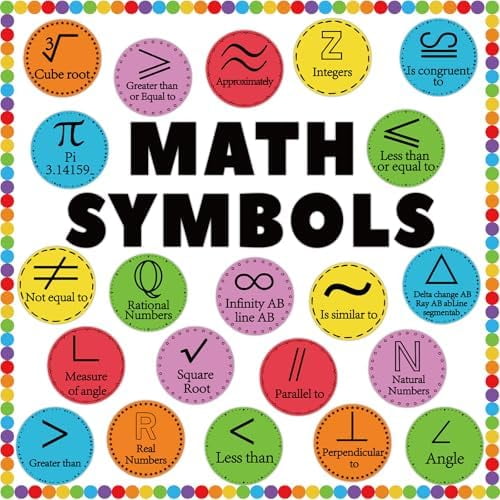 50PCS Math Bulletin Board Set Math Classroom Decoration Symbols ...