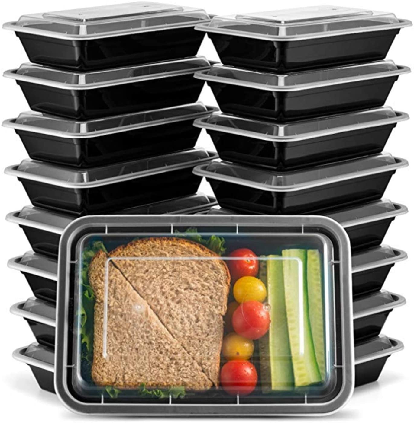 50PCS Meal Prep Containers Plastic Food Storage Reusable Microwavable ...