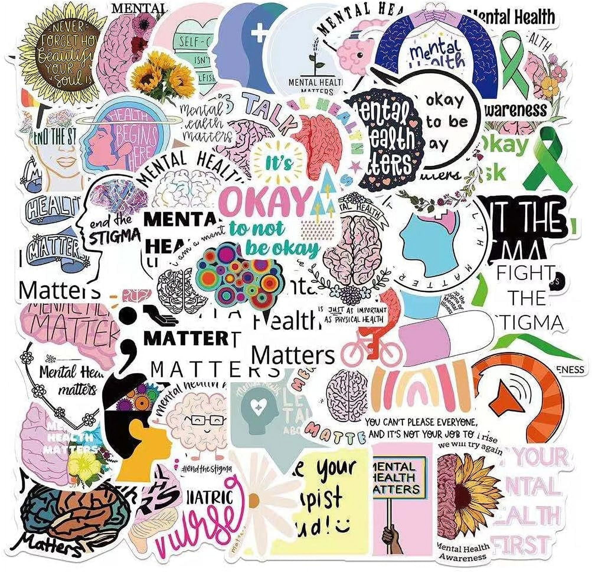 50PCS Mental Health Awareness Stickers,Waterbottle Stickers Laptop ...