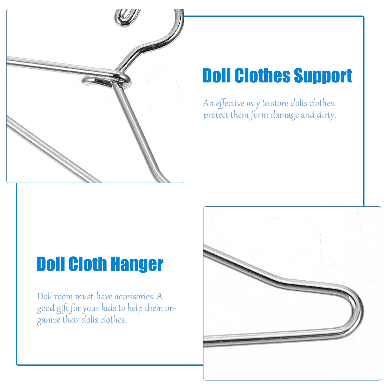50PCS Metal Doll Clothes Hanger Professional Clothes Hanger Mini ...