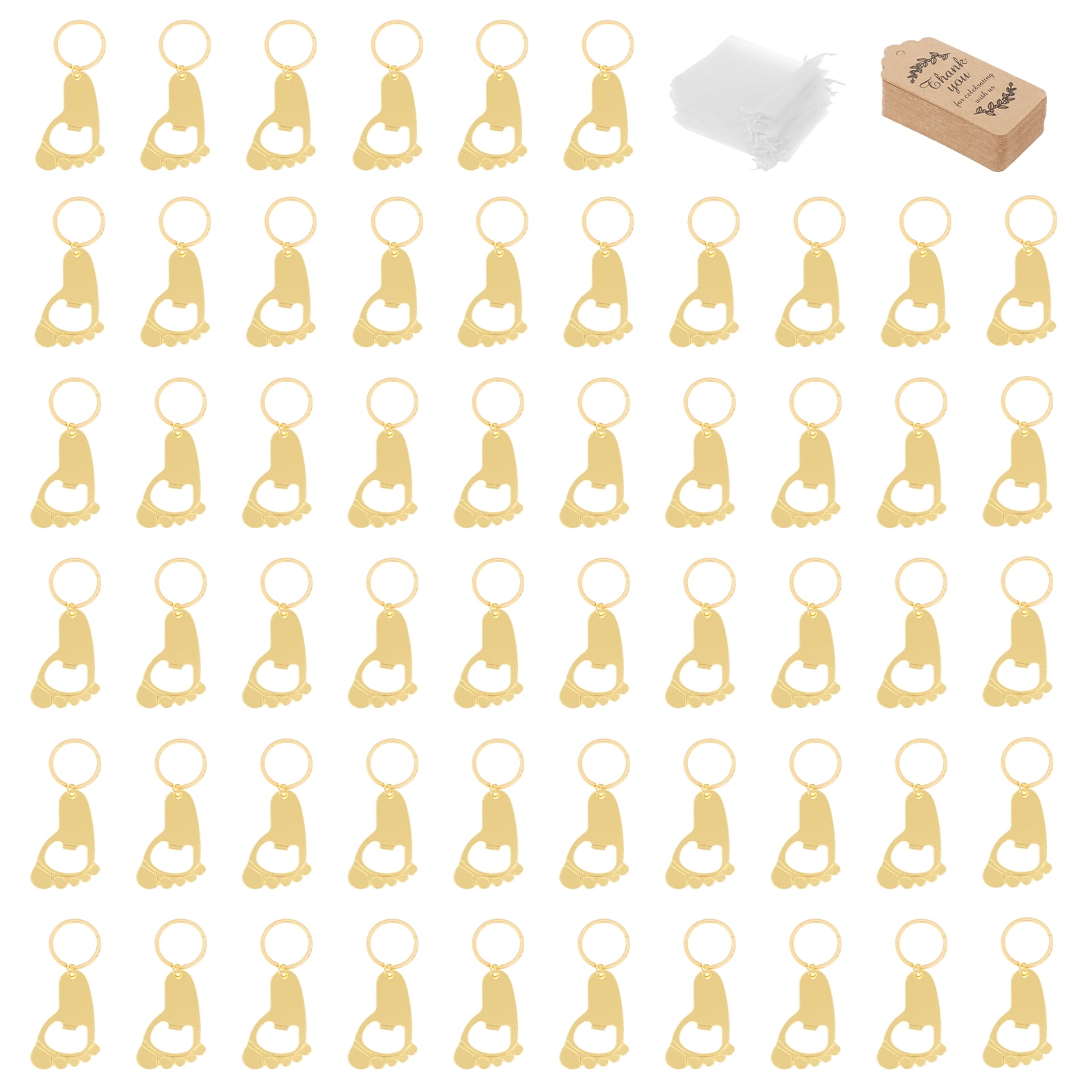 50PCS Metal Footprint Bottle Opener with Keychain for Celebration ...