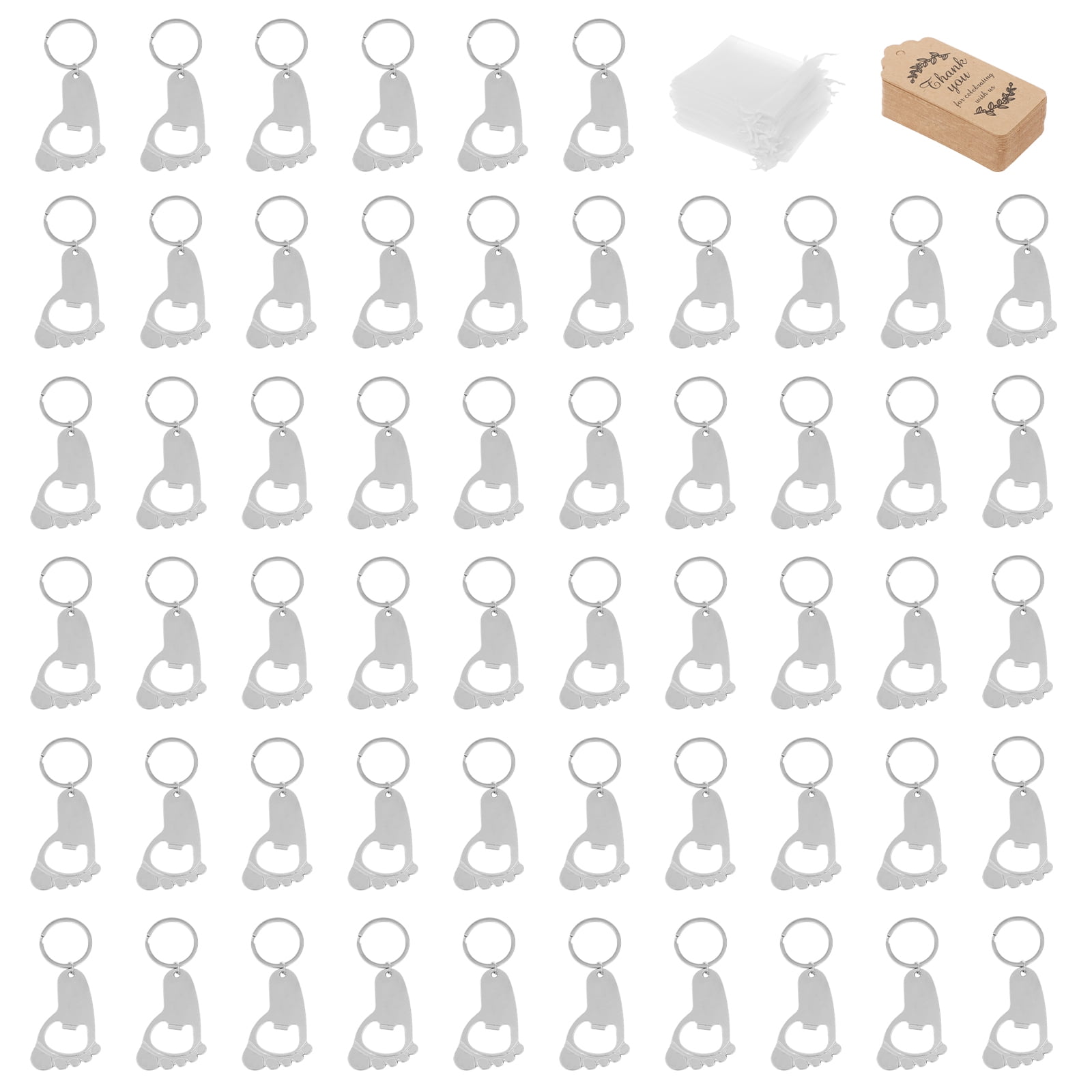 50PCS Metal Footprint Bottle Opener with Keychain for Celebration ...
