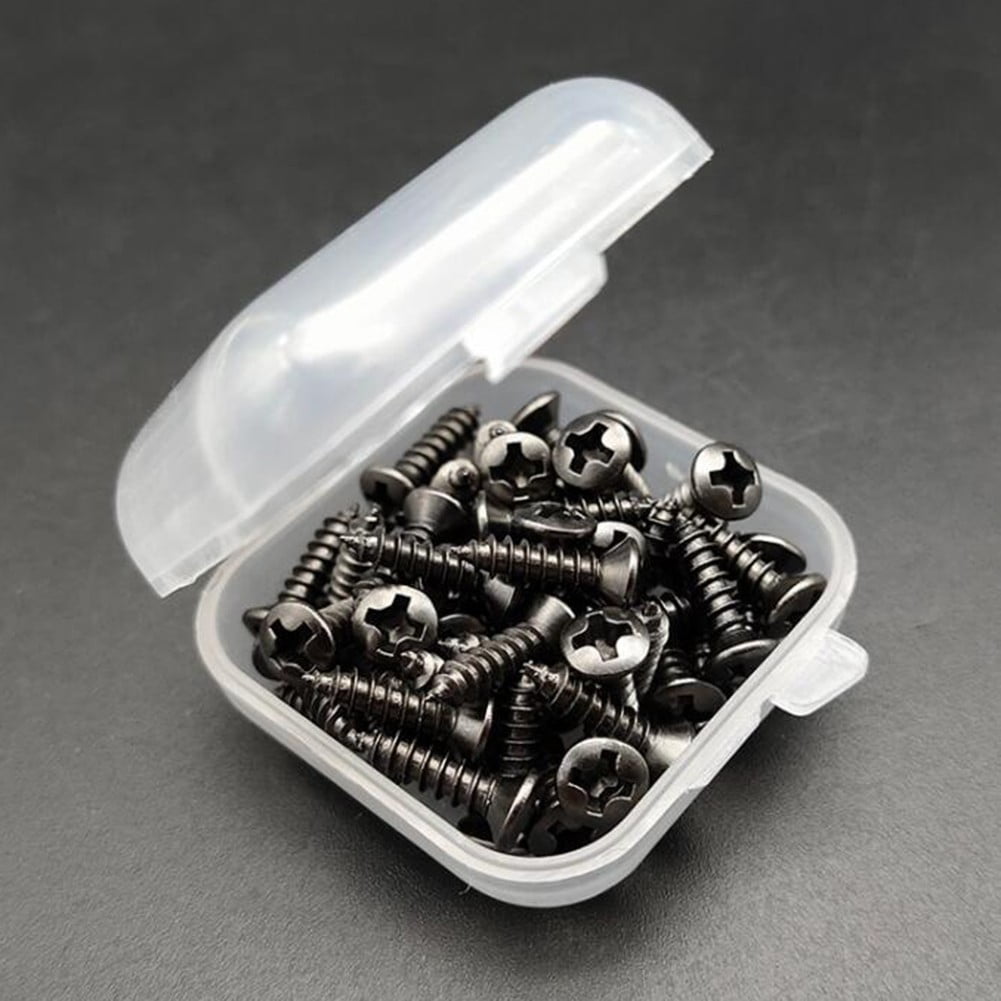 50PCS Metal Guitar Pickguard Screws with Storage Box for ST Electric ...