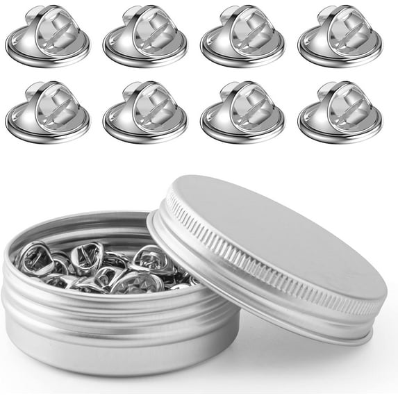 50PCS Metal Locking Pin Backs, Pin Keepers Locking Clasp, Badge ...