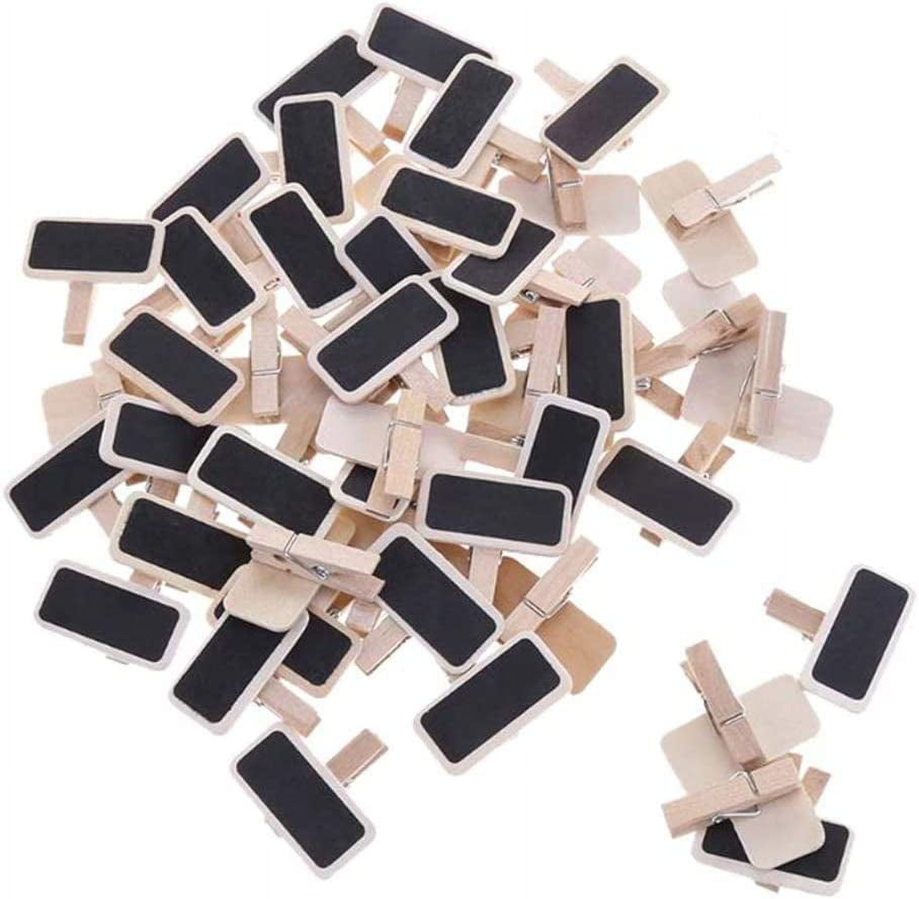 50PCS Mini Chalkboard Clips, Wooden Photo Note Clip Blackboard ...