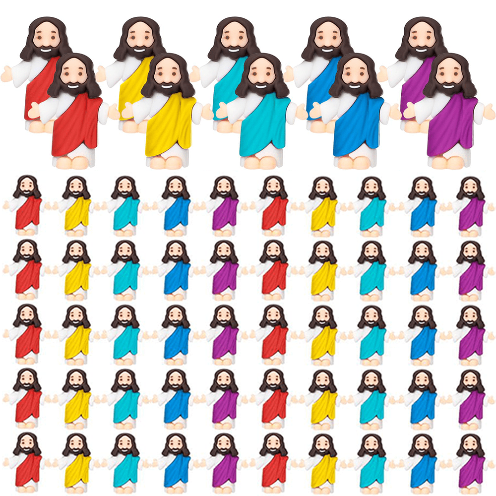 50PCS Mini Jesus Figurines Easter Toys Little Tiny Jesus Figures ...