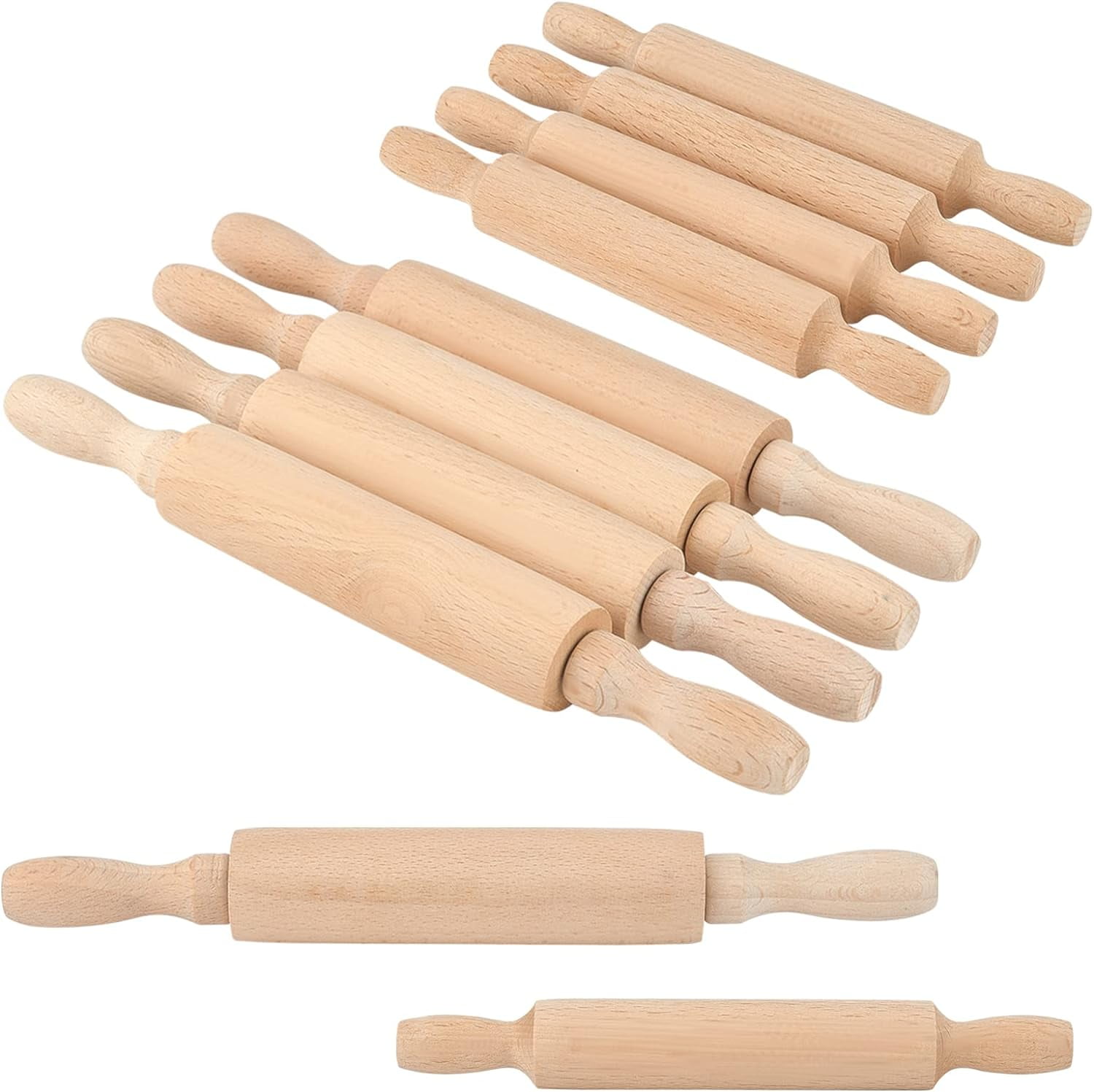50PCS Mini Wood Rolling Pin 2" Clay Rolling Pin Classic Wood Rolling ...