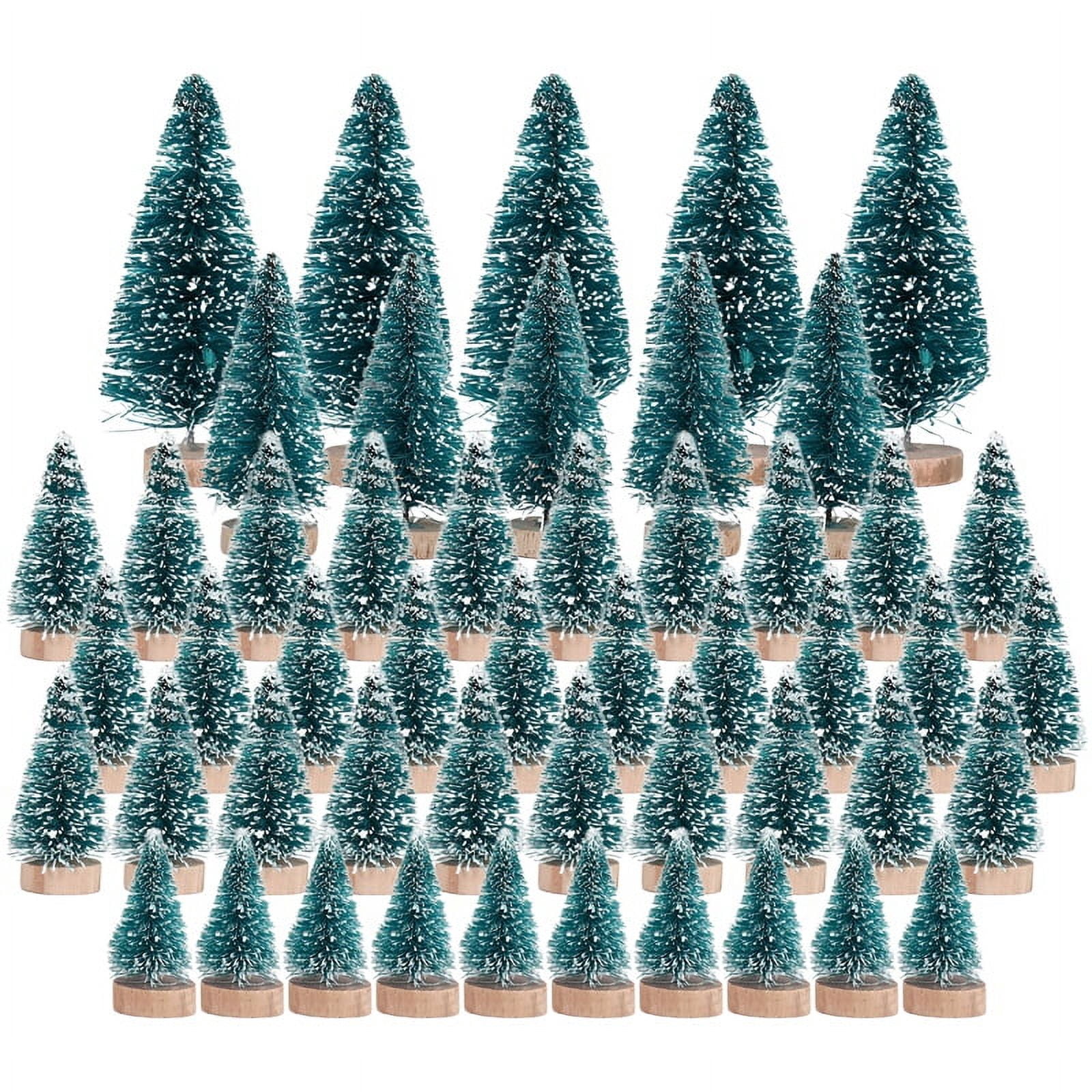 Qtmnekly 50PCS Miniature Artificial Christmas Tree Small Snow Frost ...