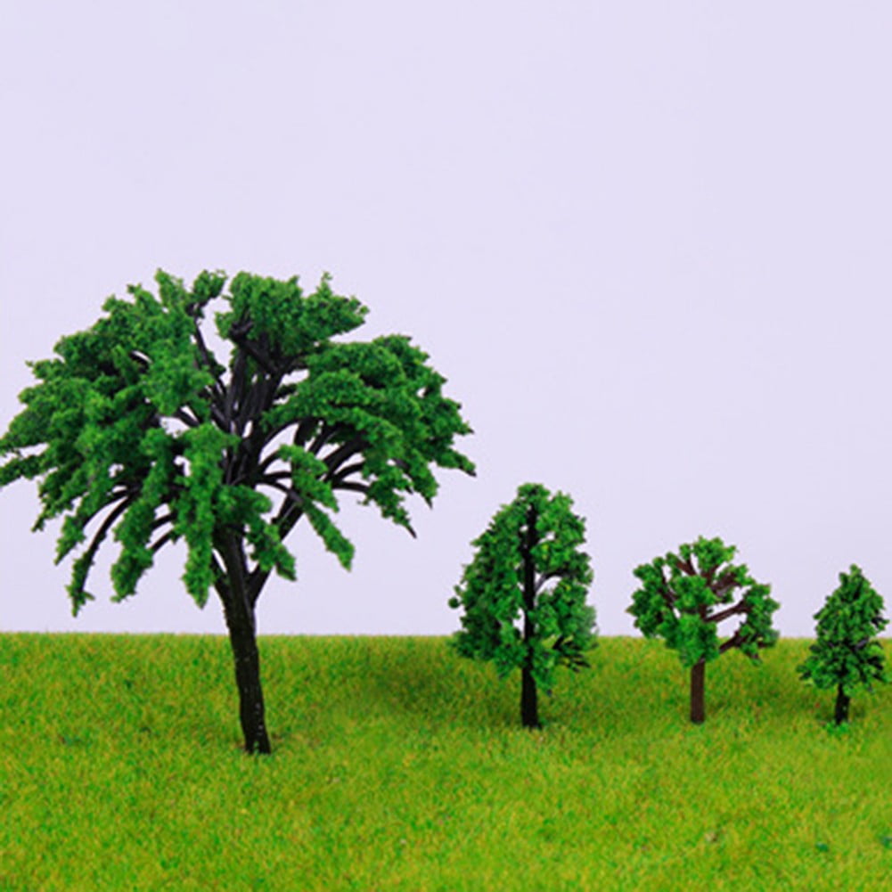 50PCS Miniature Trees Model Train Railroad Scenery Landscape Scale for ...