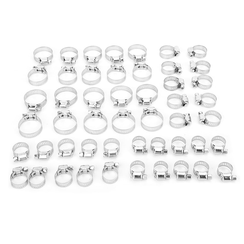 50PCS Multi Size 8mm-29mm Stainless Steel Hoop Clamp Automotive Pipes ...