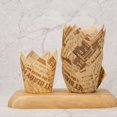 50PCS Newspaper Style Cupcake Liner Baking Cup for Wedding Party Tulip ...