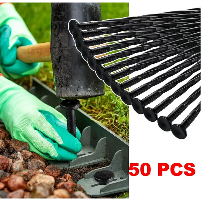 50PCS No Dig Landscape Edging Spikes Edging Stakes Anchoring Garden ...